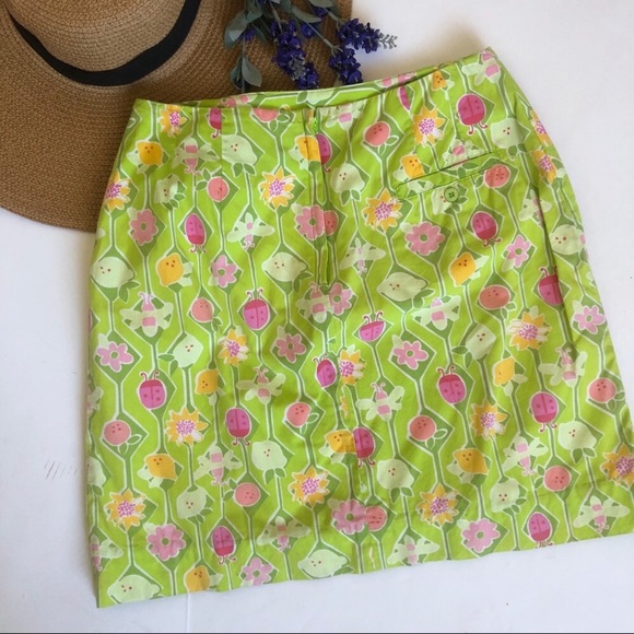 Lilly Pulitzer | Skirts | Lilly Pulitzer Insect Floral Print Skirt Euc ...